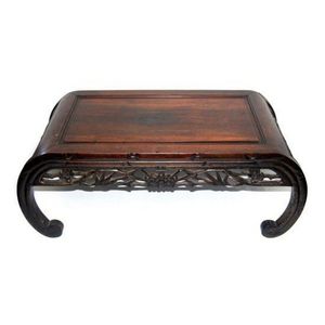 Carved Chinese Low Table with C-Shaped Legs - Furniture - Oriental