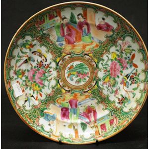 Famille Rouge Ceramic Plate with Bird and Blossom Decoration - Ceramics ...