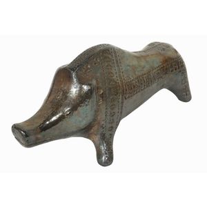 Bronzed Glazed Ceramic Boar Figure by Aldo Londi, Italy - Zother - 20th ...