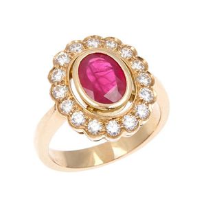 Ruby and Diamond Bezel Set Ring - Rings - Jewellery
