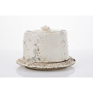 Lithgow Ceramic Cheese Dish with Incised Linear Marks, White - Lithgow ...