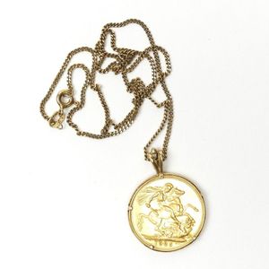 Antique or vintage pendant with gold sovereign coin - price guide and ...