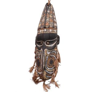 Papua New Guinea Carved Wooden Mask with Elongated Nose - New Guinean ...