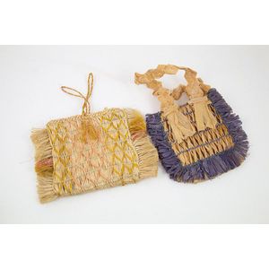 New Zealand Maori artefacts kete muka (kiwi feather bags and baskets ...