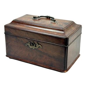 Georgian Mahogany Tea Caddy with Brass Handle and Escutcheon - Tea ...