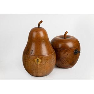 Georgian Style Fruitwood Tea Caddies: Apple and Pear Pair - Tea Caddies ...
