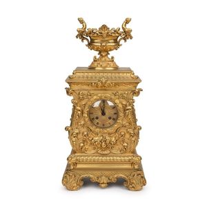 French Empire Gilt Bronze Mantle Clock, Circa 1830, Rococo Design ...