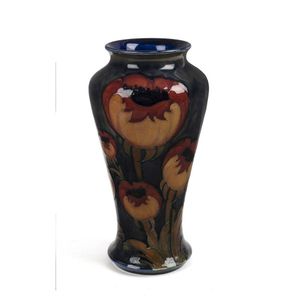 Moorcroft Poppy Vase on Blue Ground, 26 cm High - Moorcroft - Ceramics