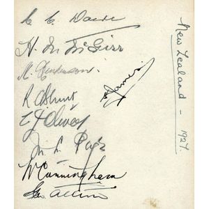 1927 New Zealand Autograph Page with Rare Signatures - Sporting ...