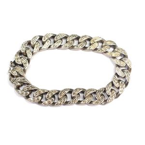 Textured Silver Cuban Chain Bracelet - 11mm, 52g, 20cm - Bracelets ...