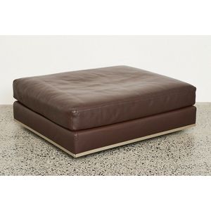 B&B Italia Brown Leather Ottoman on Castors - European - Furniture ...
