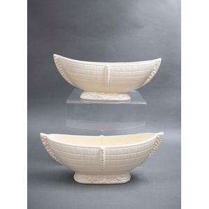 Pair of Intricately Detailed Boat-Shaped Vases by Crown Lynn - Crown ...