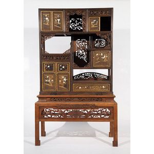Japanese Ivory Inlaid Display Cabinet with Gilded Panels - Cabinets ...