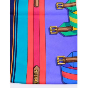 Hermes Sangles Belt Silk Scarf on Purple Background - Shawls, Scarfs ...