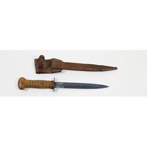 Dutch WWII Stormdolk Knife with Leather Scabbard - Edged Weapons ...