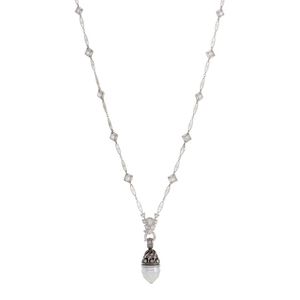 Filigree Diamond Necklace with Baroque Pearl Enhancer - Pendants ...