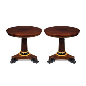 Biedermeier-style Mahogany Circular Tables with Triform Base - Tables ...