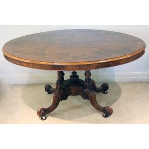 Victorian Burr Walnut Tilt Top Loo Table - Tables - Centre, Loo and ...
