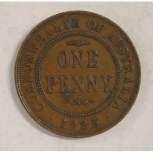 1925 Australian One Penny Coin - Coins - Numismatics, Stamps & Scrip