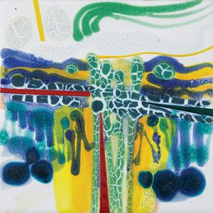 Signed Free Form Tile, 20 x 20 cm - New Zealand Potters & Themes - Ceramics