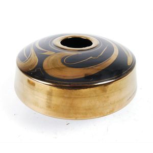 Gold and Black Lustre Round Pot by Peter Collis - New Zealand Potters ...