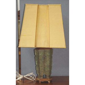 76cm Chinese Bronze Electric Lamp Base - Bronze - Oriental
