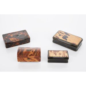 19th Century English Tortoise-Shell and Lacquer Snuff Boxes Collection ...