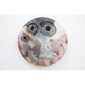 Ray Rogers Hanging Vase with Fungoid Apertures, Raku Fired Ceramic ...