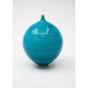 Crackle Turquoise Glaze Small Orb Vase by Peter Collis - New Zealand ...