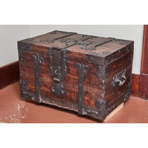 French 17th/18th Century Iron-Bound Armada Strong Box, 70 cm Wide ...