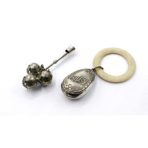 Vintage Silver Baby Rattles: Birmingham 1958 & Oriental T97 Marked ...