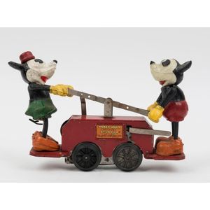 Vintage Mickey & Minnie Mouse Wind-Up Hand Car Toy - Clockwork - Toys ...