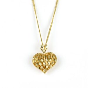 22ct. Gold Heart Pendant with Chain and Flower Design - Pendants ...