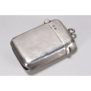 Tobacciana Collectibles Victorian Leather Covered Metal Matchbox Vesta ...