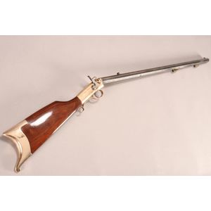 Mowrey Percussion Rifle: Wooden Stock, Polished Brass, Facetted Barrel ...