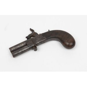 19th Century Engraved Percussion Cap Pocket Pistol with Rotating Barrel ...