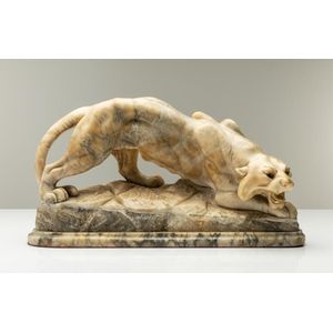 Alabaster Tiger Sculpture: Majestic and Striking Home Decor Piece ...