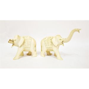 Antique Indian Carved Ivory Elephant Figurines, Early 20th Century ...
