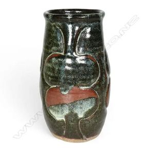 Sculpted Pottery Vase with Kotiate Forms by Jim Greig - New Zealand ...