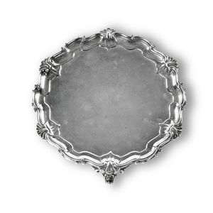 1898 Victorian Sterling Silver Salver with Pie Crust Edge - Trays ...