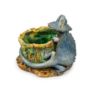 Castle Harris Rare Pottery Tree Stump Vase with Bearded Dragon - Castle ...