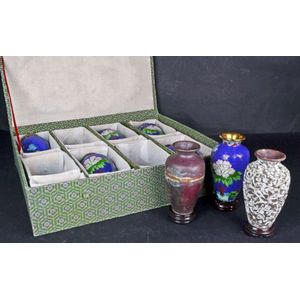 Chinese Cloisonne Enamel Process Sample Set with Box - Cloisonne - Oriental