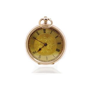 9ct Gold Swiss Pocket Watch with Engraved Floriate Design - Watches ...