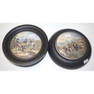 19th century Pratt Ware (F. & R. Pratt & Co.,) (England) pot lids ...