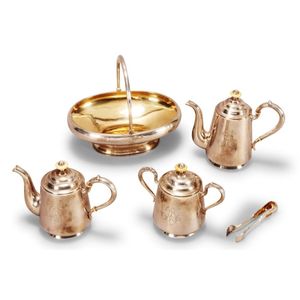 Faberge Russian Silver Tea Set with Inscriptions and Monogram ...