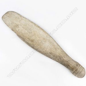 Maori Whalebone Patu: Spatula Shape with Knob - New Zealand Maori - Tribal