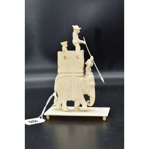 Intricately Carved Ivory Elephant Howdah Model from 19th Century India ...