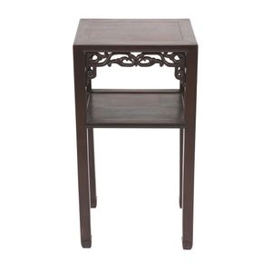 Qing Dynasty Hardwood Tea Table with Carved Foliage Apron - Furniture ...