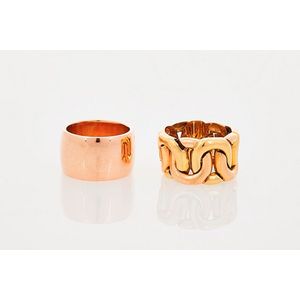 Interlocking Gold Rings with Plain Band - Set of 3 - Rings - Jewellery