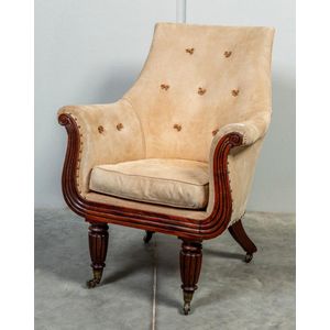 Regency Lyre Pattern Chair in Tan Suede, English 1825 - Seating ...